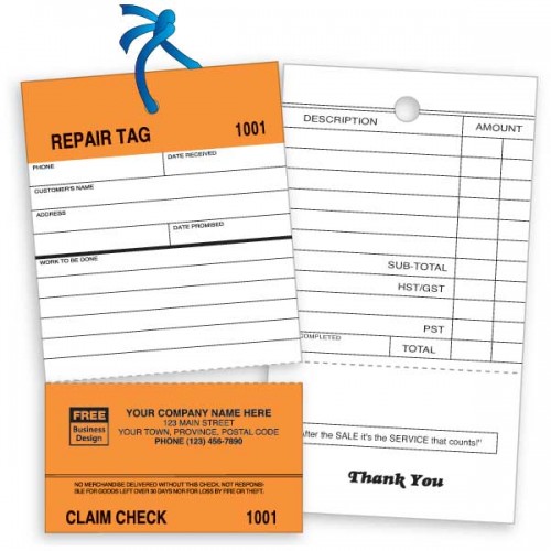 Service & Repair Tag / Claim Check Forms - W304 / 304 / 304-1 | Ace ...